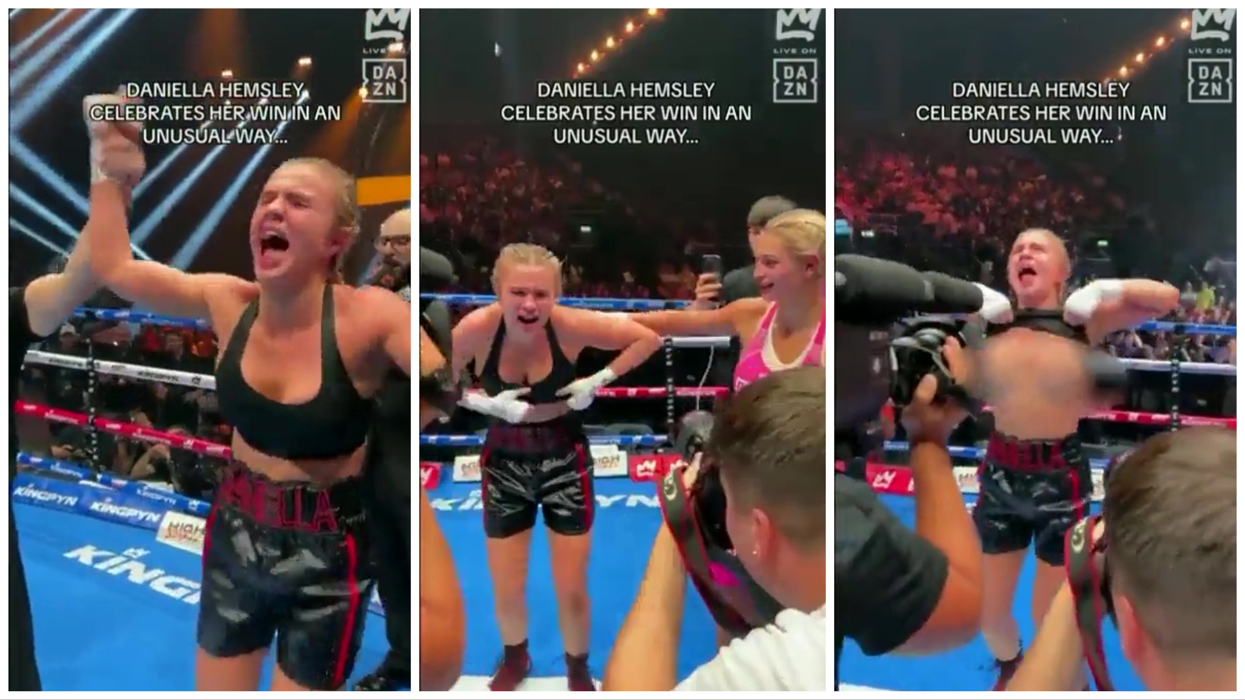 Une boxeuse mannequin remporte son premier match et fait la fête en ...